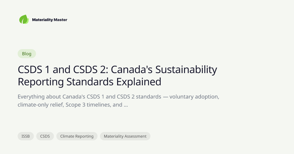 CSDS 1 and CSDS 2: Canada's Sustainability Reporting Standards ...