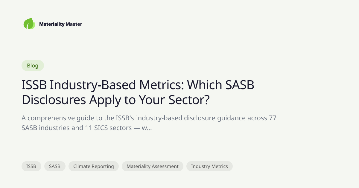 ISSB Industry-Based Metrics: Which SASB Disclosures Apply to Your ...