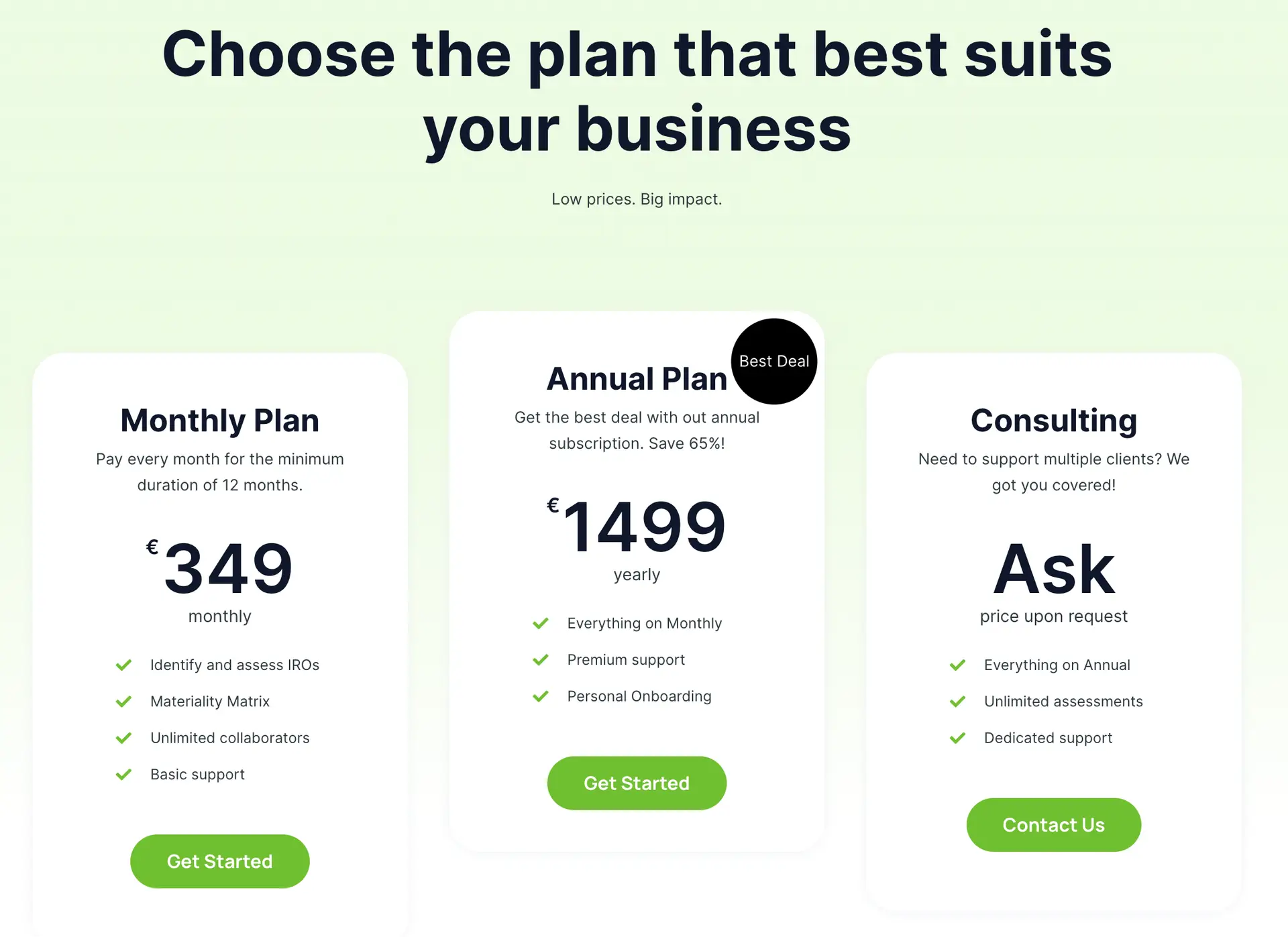 Pricing - Materiality Master