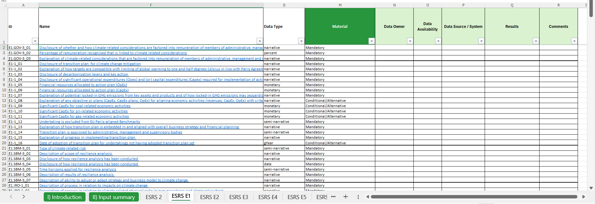 Guide: How to Use our ESRS Data Points Mapping Tool - Materiality Master
